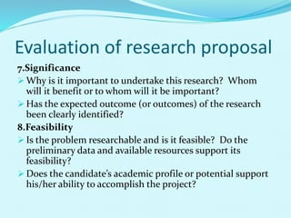 Research proposal presentation | PPTX