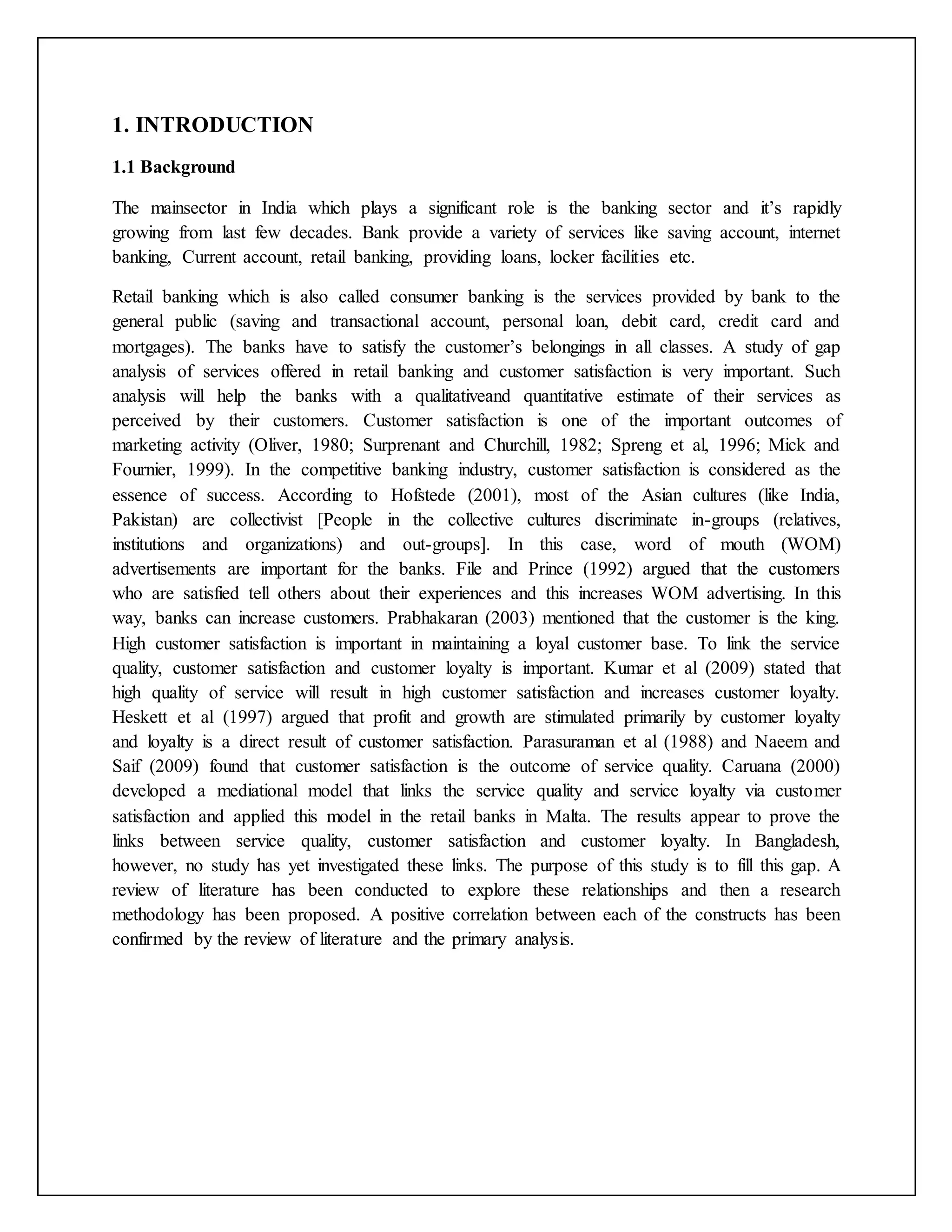 Research proposal (Retail Banking) | DOCX