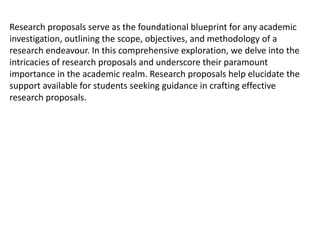 The Essence of Research Proposals: Crafting a Path to Academic ...