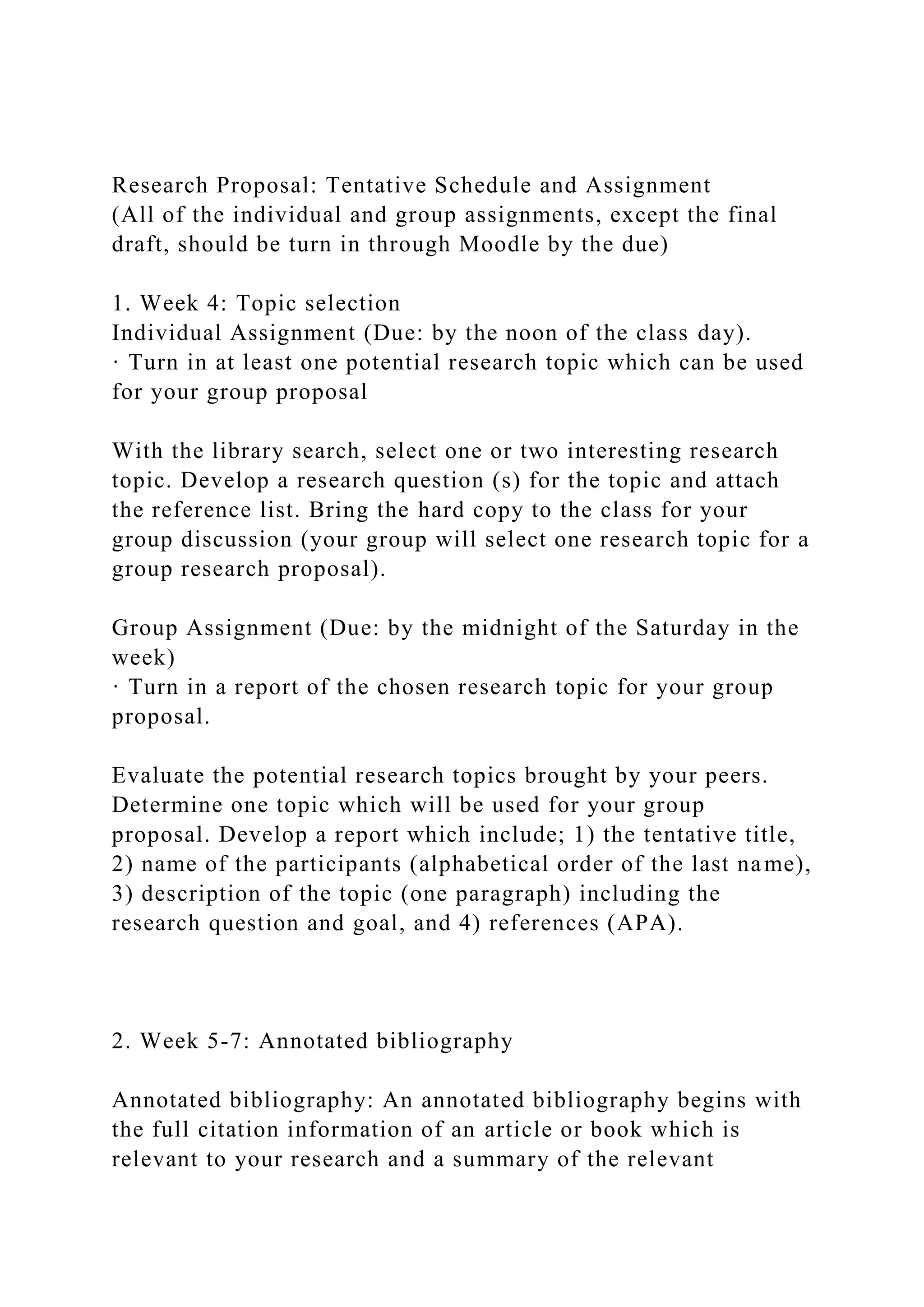 Research Proposal Tentative Schedule and Assignment(All of the .docx