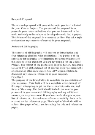 Research ProposalThe research proposal will present the topic .docx