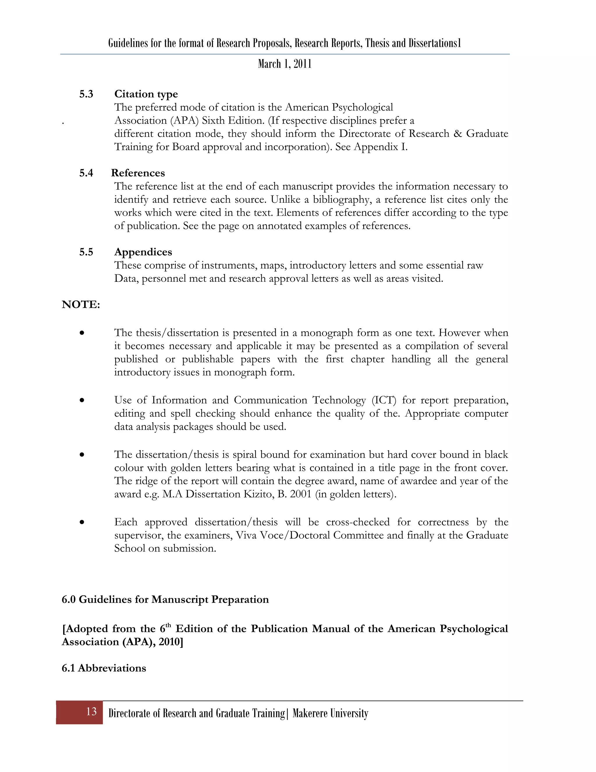 Research proposal & thesis format ver 4 april 2011 | PDF