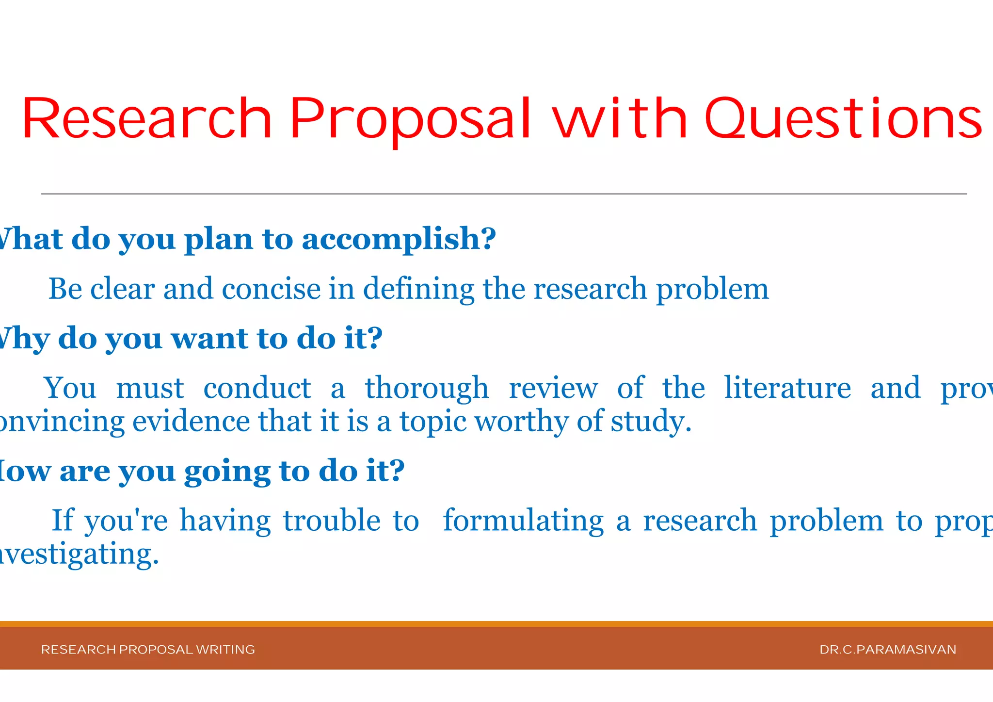 Research proposal writing | PDF