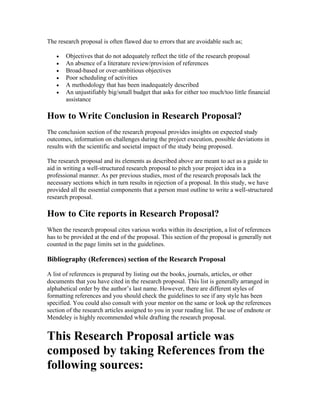 Research proposal writing study and analysis | PDF