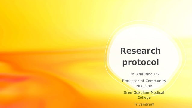 Research protocol | PPTX | Medical Health