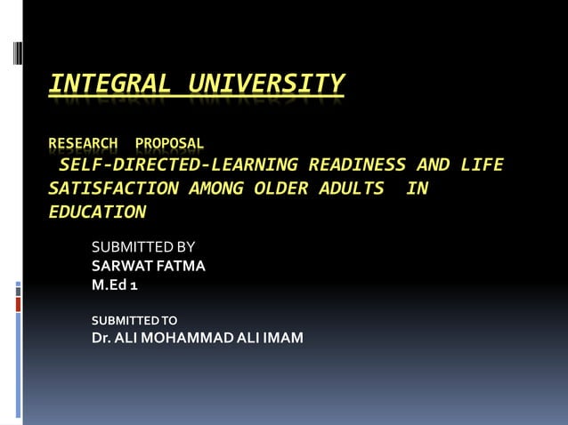 self directed learning | PPTX