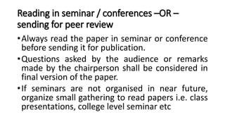 Research Publication | Guidelines for the Beginners | PPTX