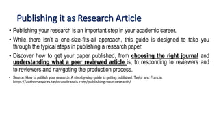 Research Publication | Guidelines for the Beginners | PPTX