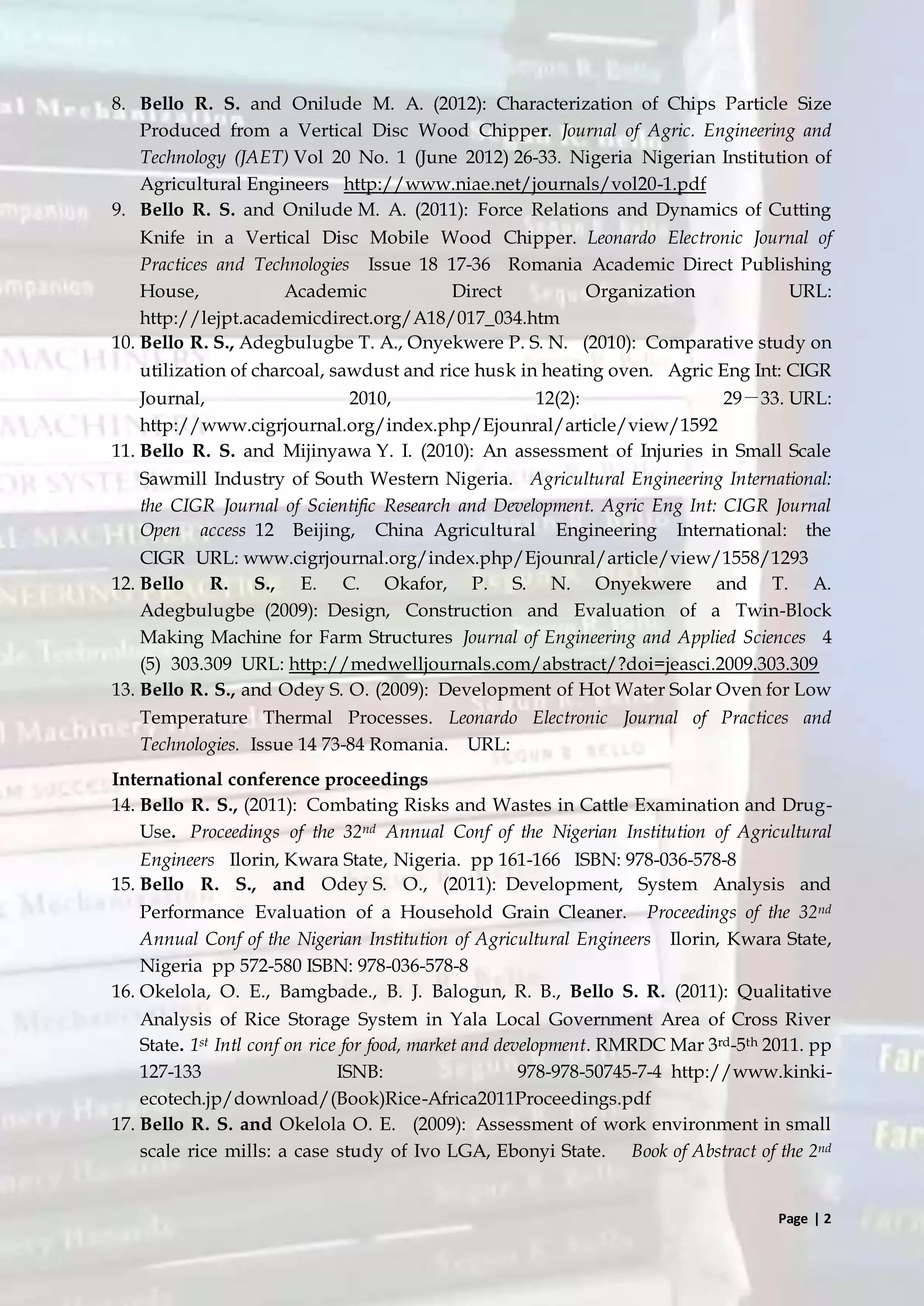 Research publications segun bello | DOCX