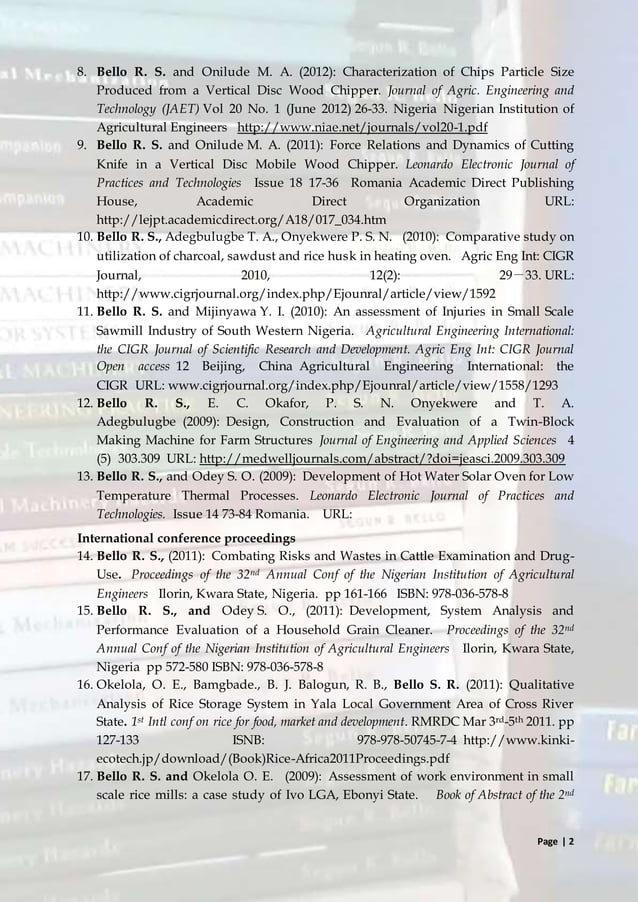 Research publications segun bello | DOCX