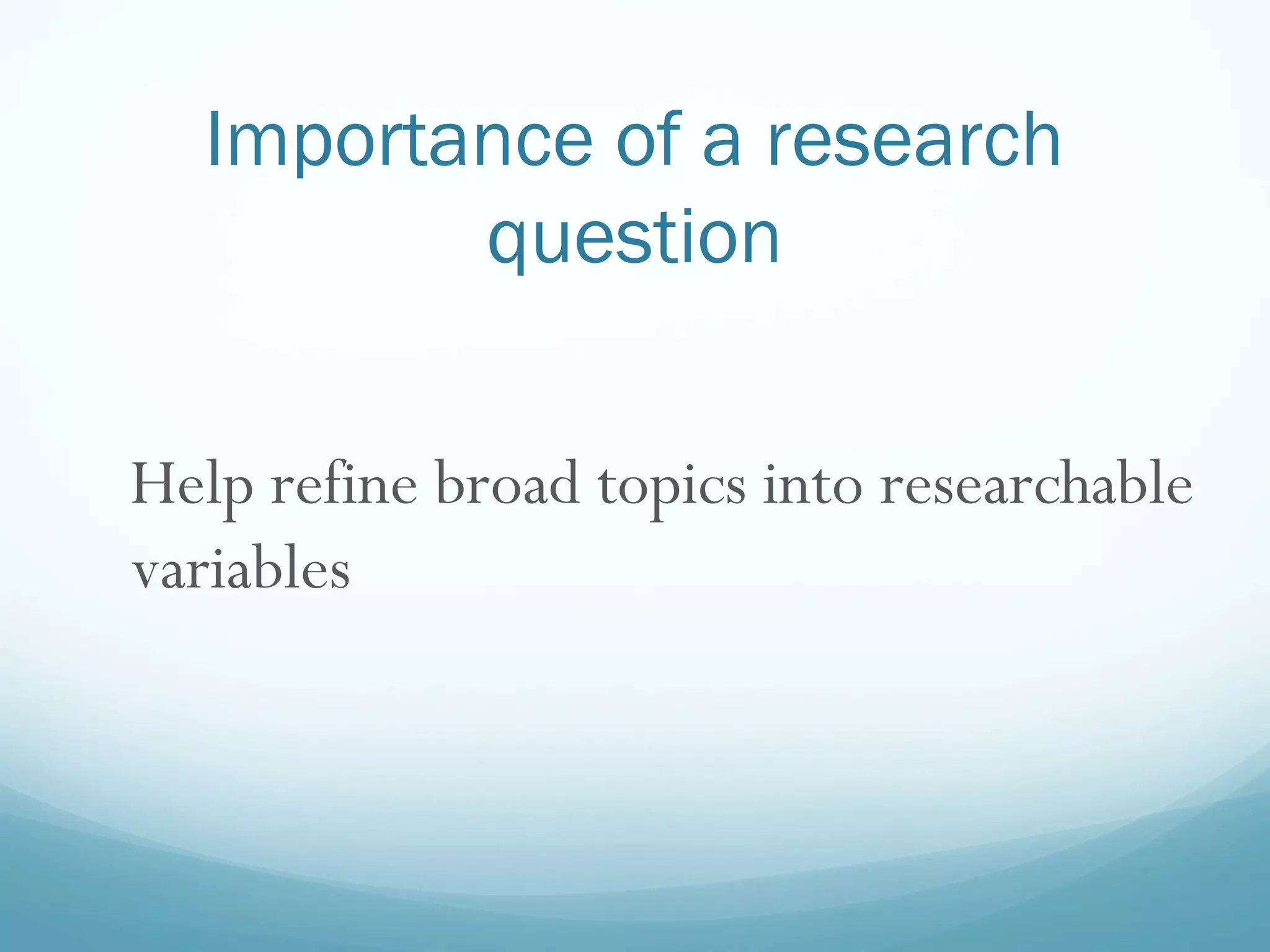 Research question | PPT