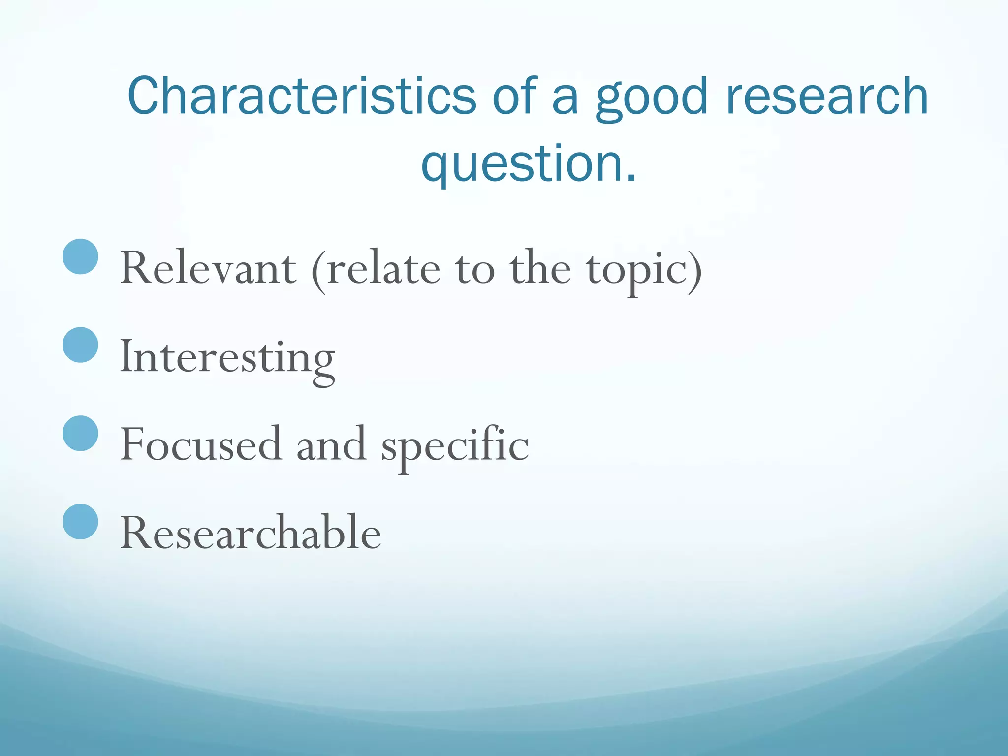Research question | PPT