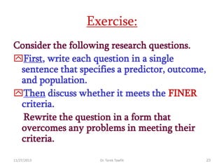 Research question | PPTX