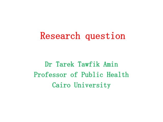 Research question | PPT