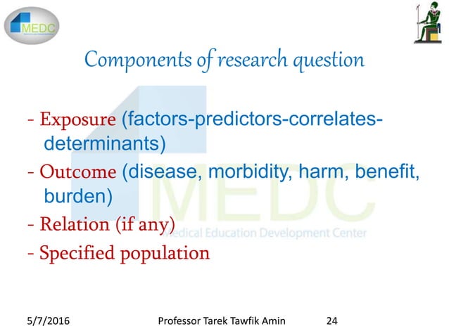 Research question, criteria, formulation, and relation to research ...