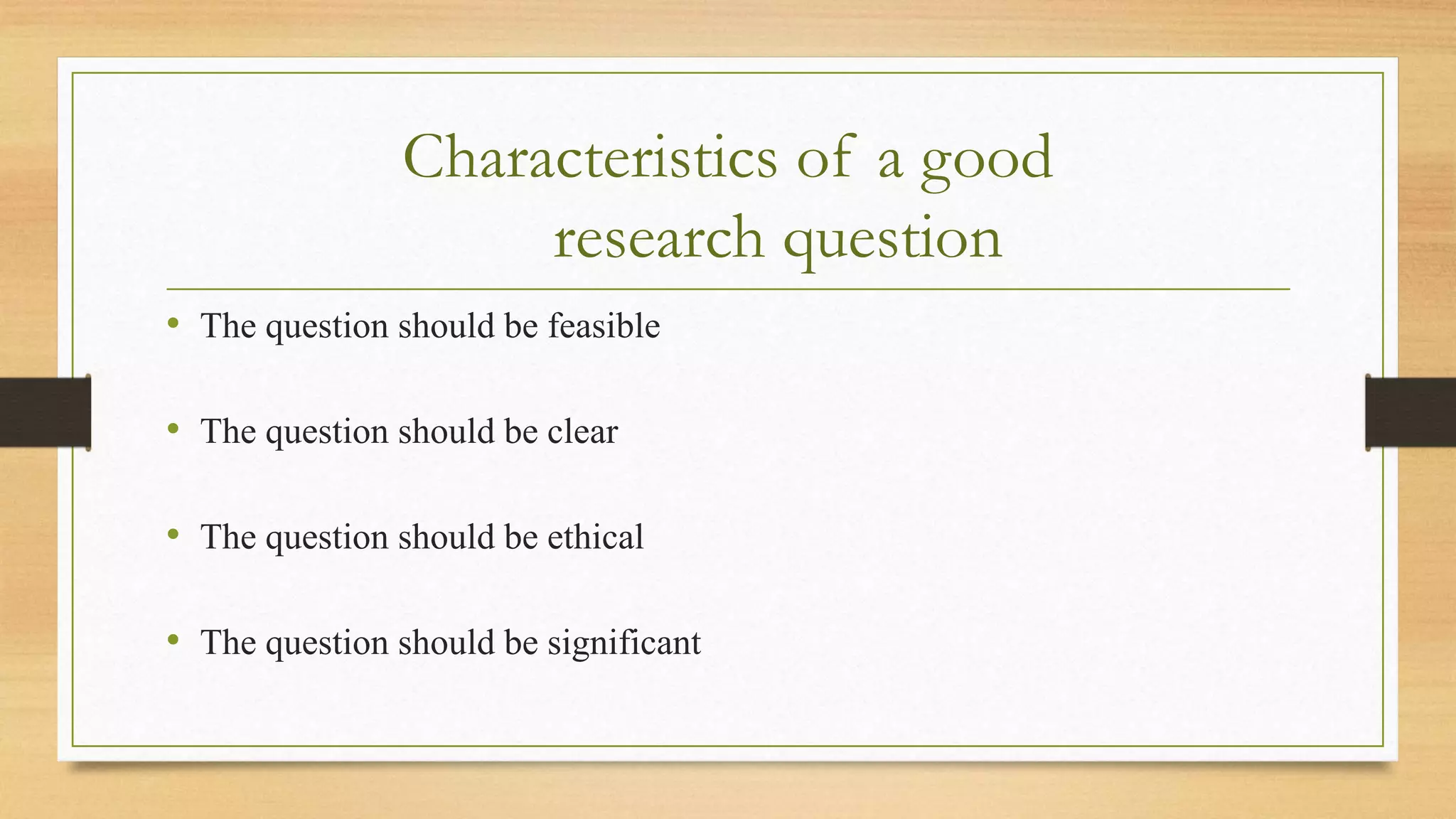 Research question | PPTX