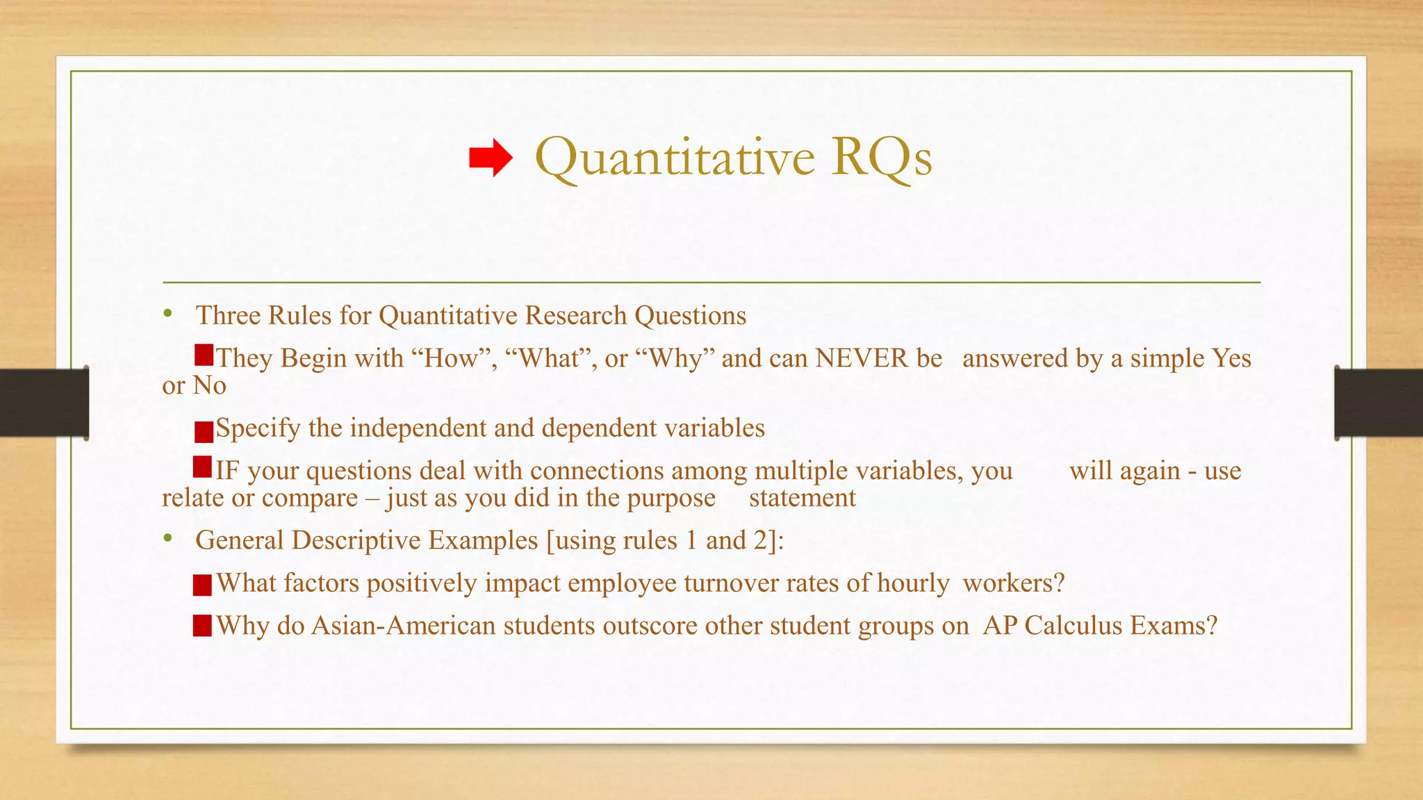 Research question | PPTX