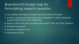 Identifying and formulating a research question: Ayurveda Perspective | PPT