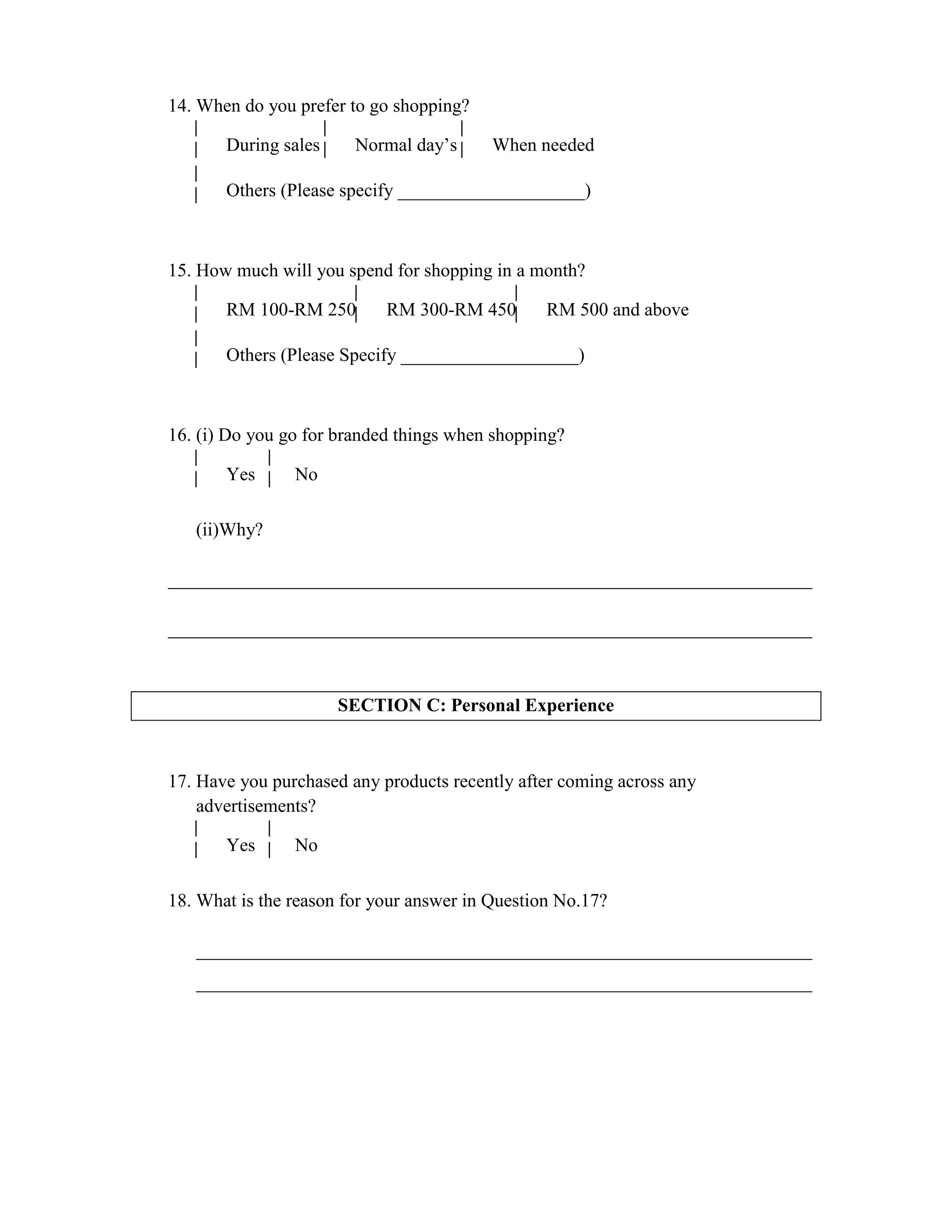 Questionnaire on Advertisement | DOCX