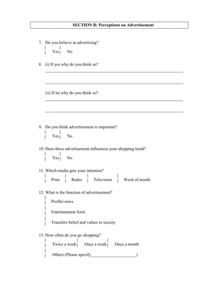 Questionnaire on Advertisement | DOCX