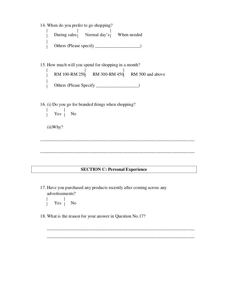 Questionnaire on Advertisement