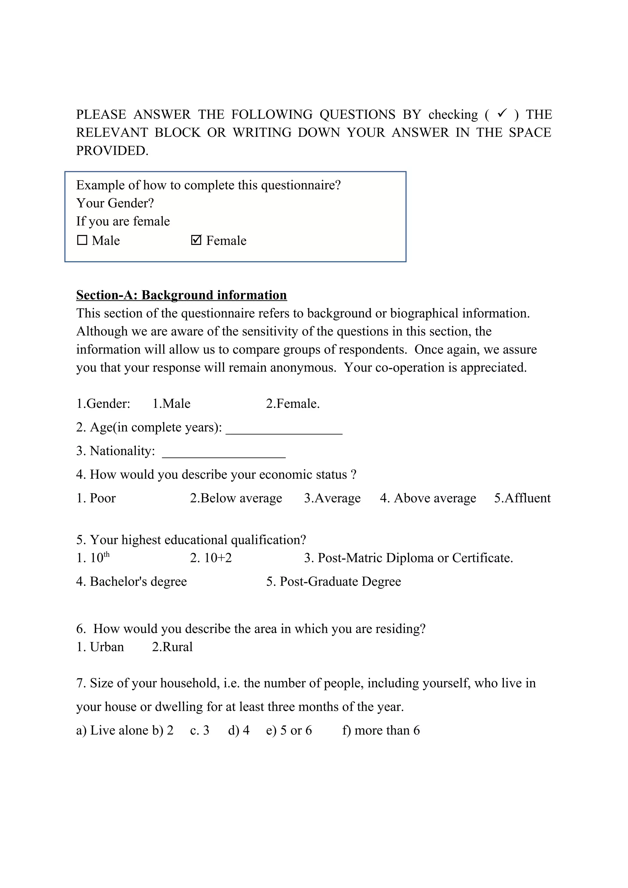 Research questionnaire -nezone biscuit | DOC