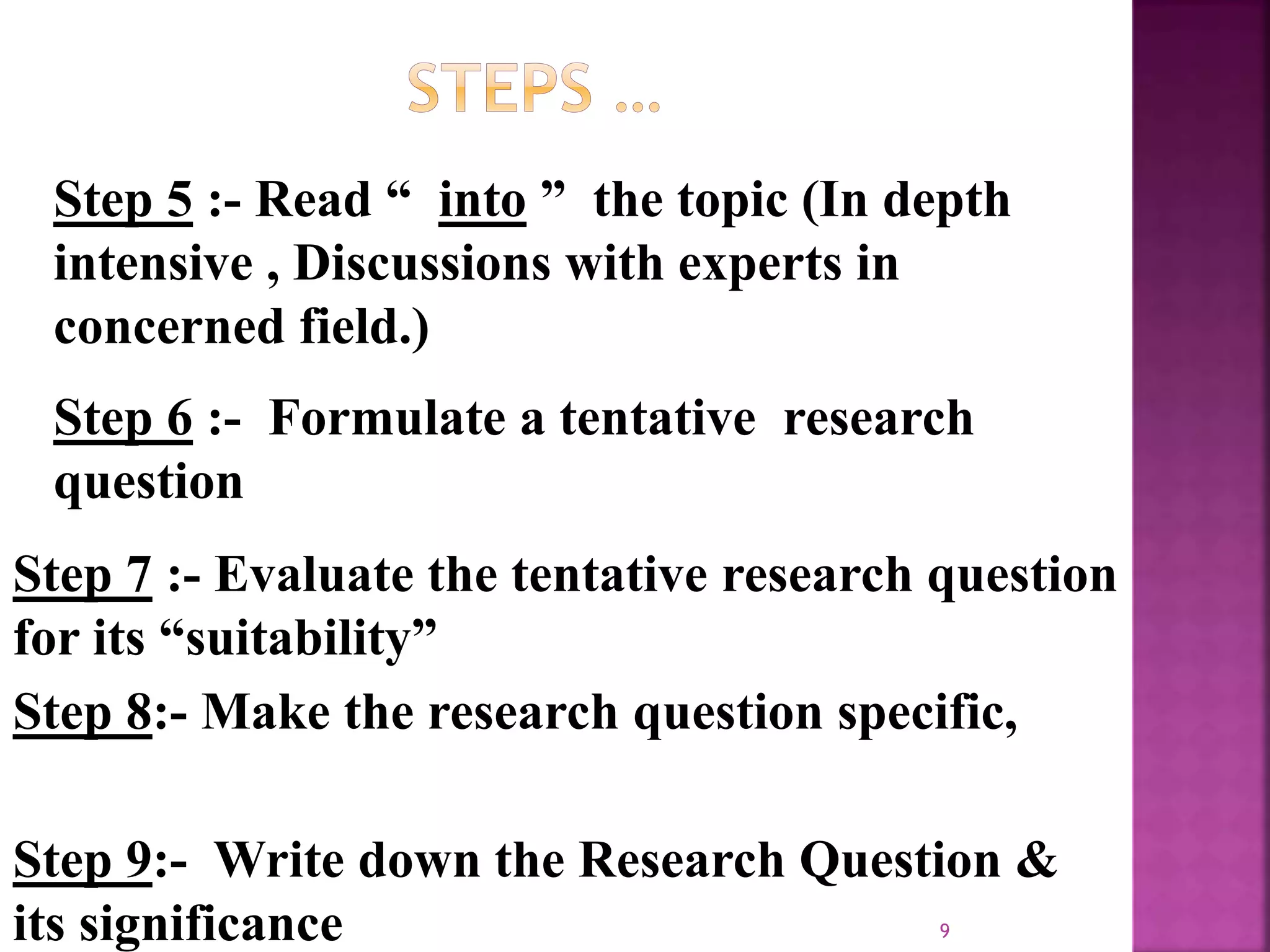 Formulating Research question and limitaions | PPTX