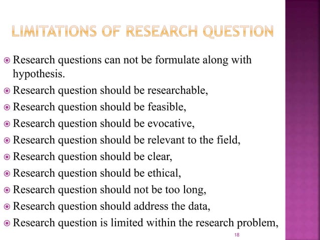 Formulating Research question and limitaions | PPTX