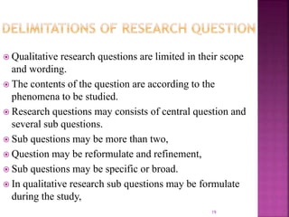 Formulating Research question and limitaions | PPTX