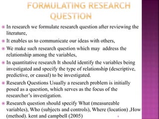 Formulating Research question and limitaions | PPTX