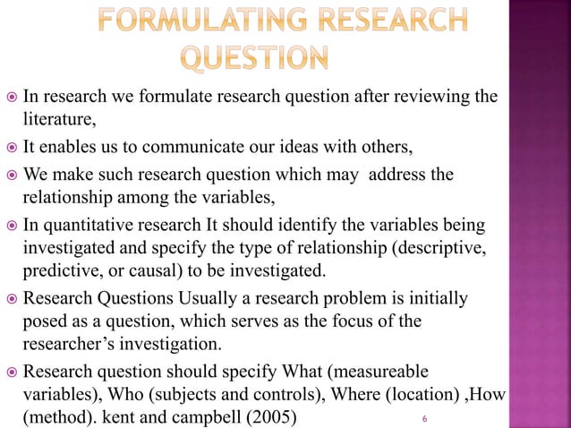 Formulating Research question and limitaions | PPTX