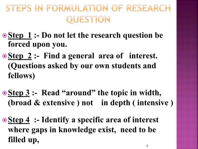 Formulating Research question and limitaions | PPTX