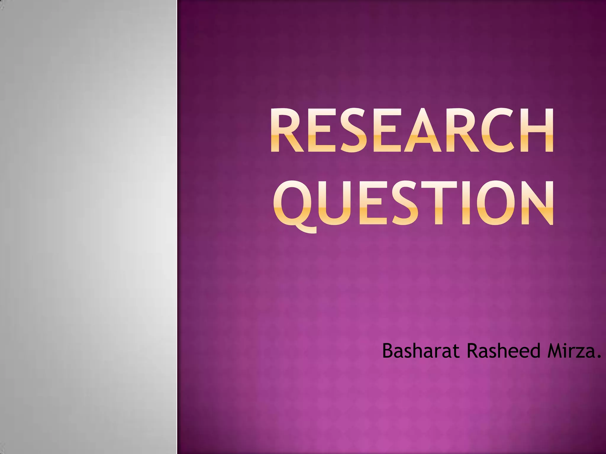 Research question presentation | PPTX
