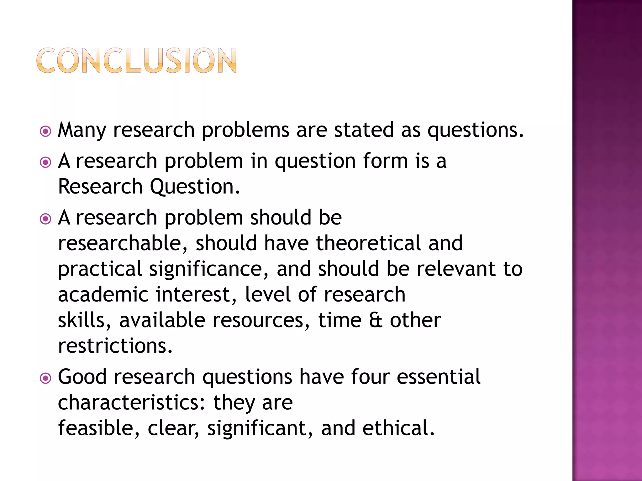 Research question presentation | PPTX