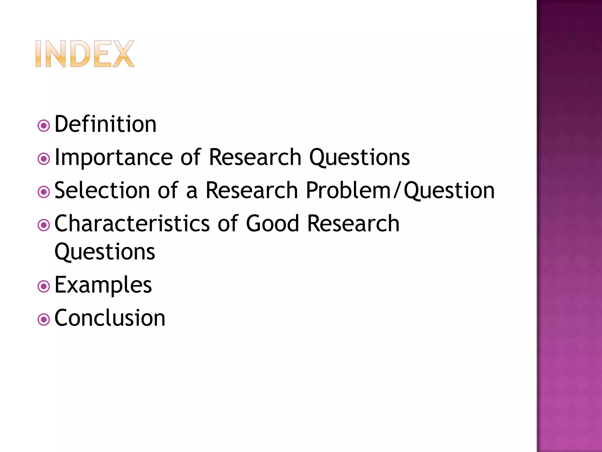 Research question presentation | PPTX