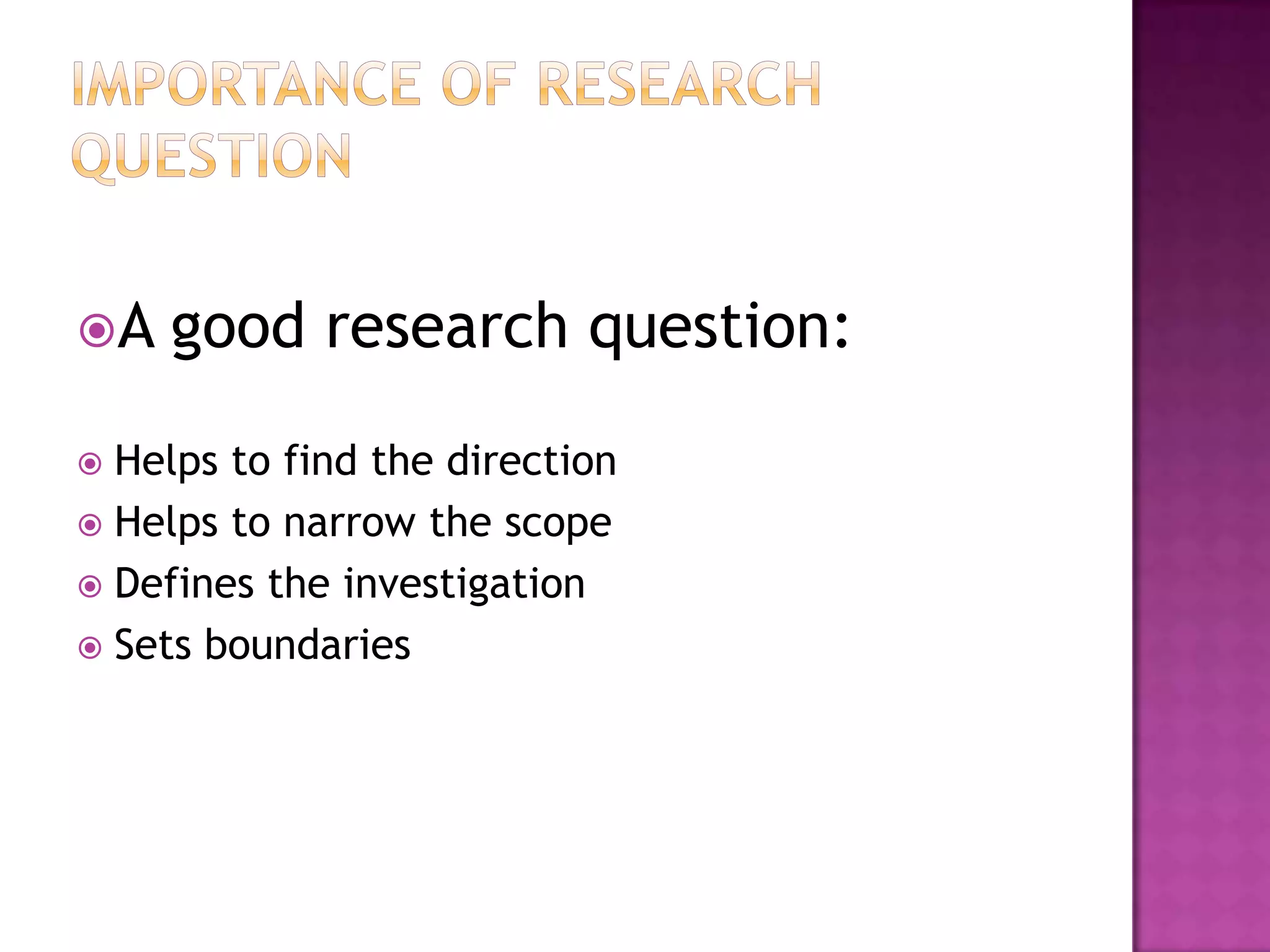 Research question presentation | PPTX