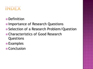 Research question presentation | PPTX