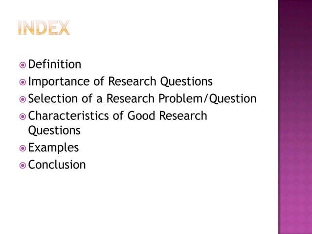 Research question presentation | PPTX | Education