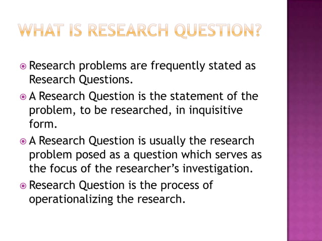Research question presentation | PPTX | Education