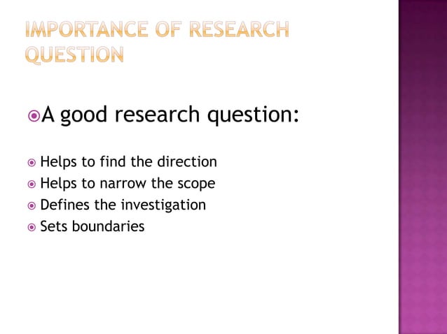 Research question presentation | PPTX | Education