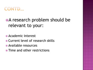 Research question presentation | PPTX