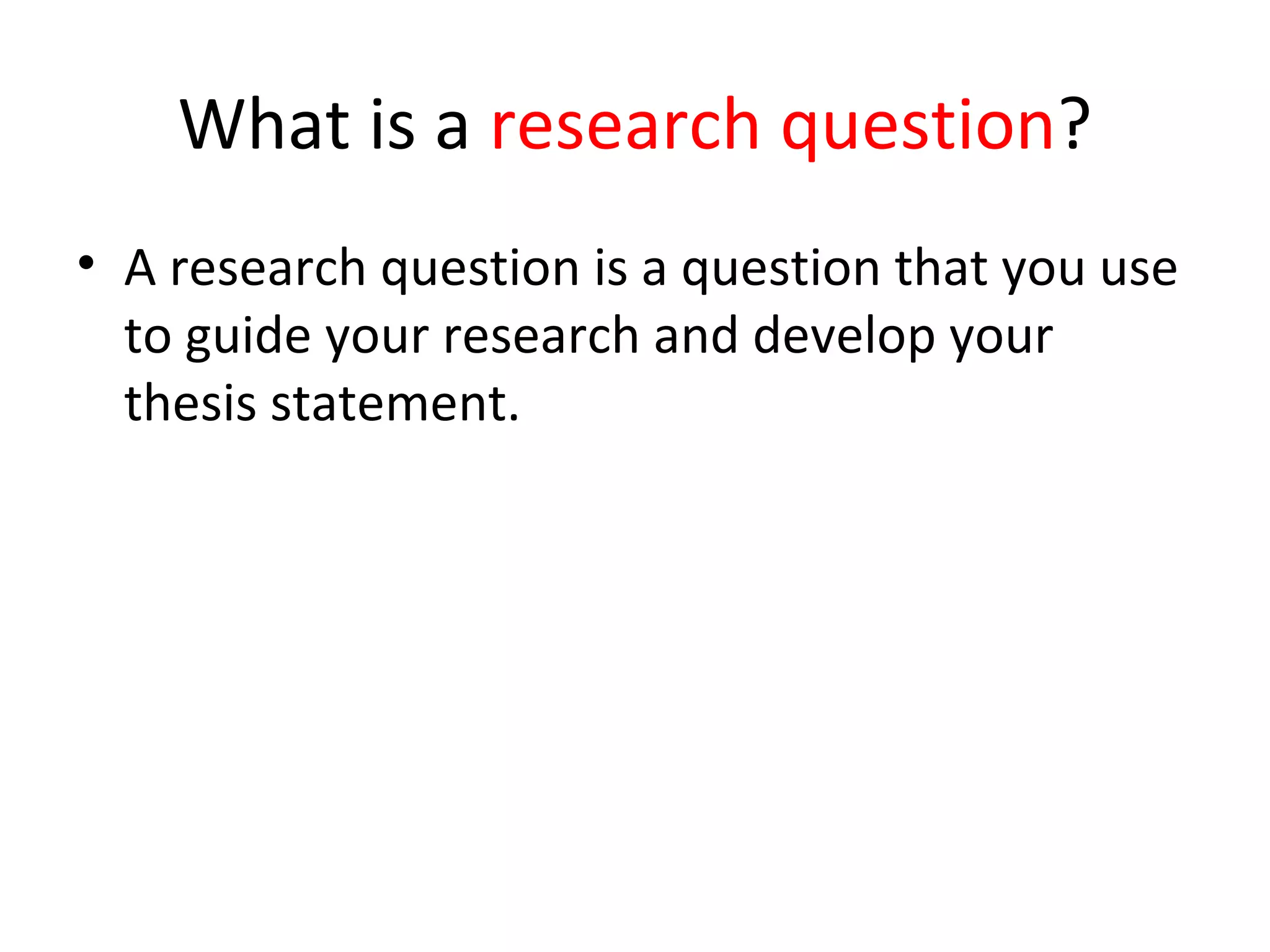 Research questions | PPT