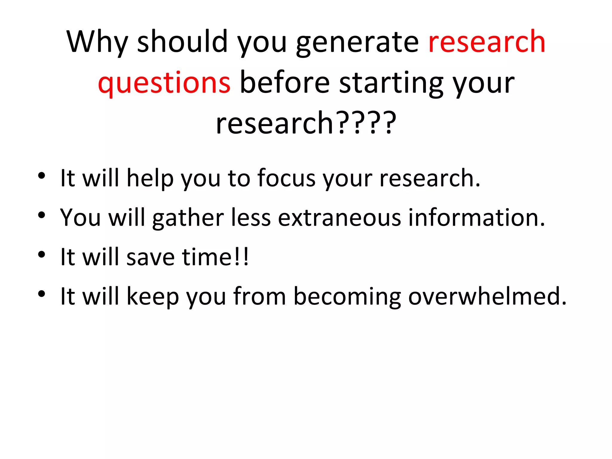 Research questions | PPT
