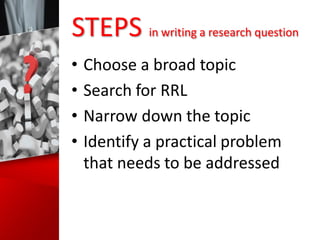 How to Write a Research Question | PDF