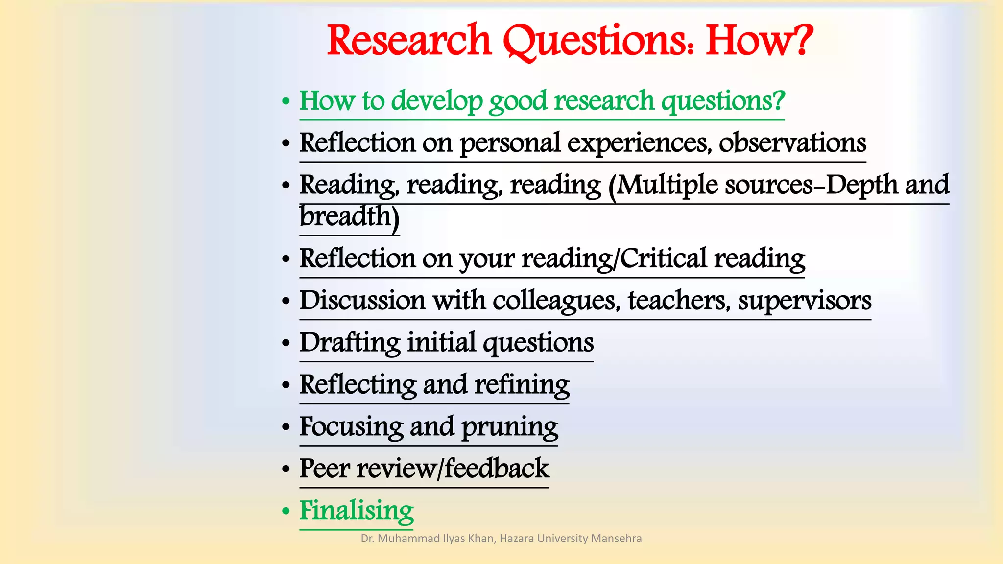 Research questions | PPTX