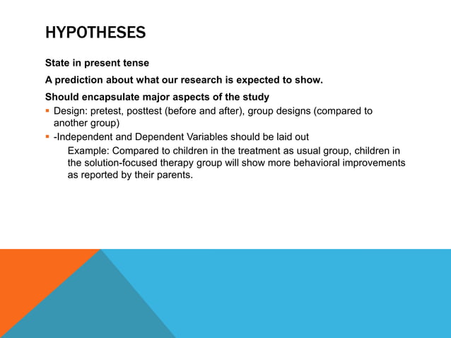 Research questions and hypotheses | PPT