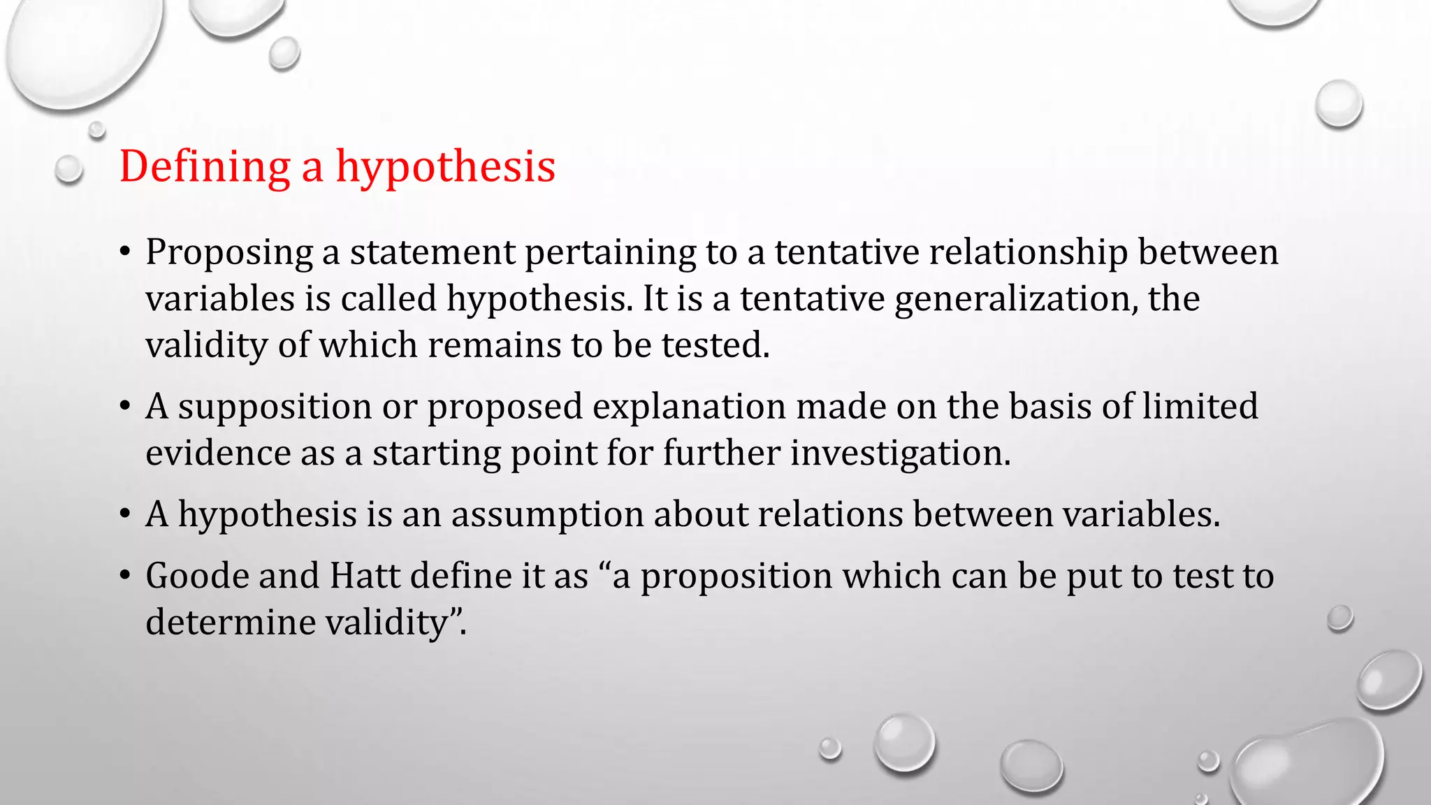 Research questions and hypothesis | PPTX
