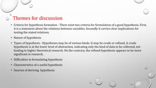 Research questions and hypothesis | PPTX