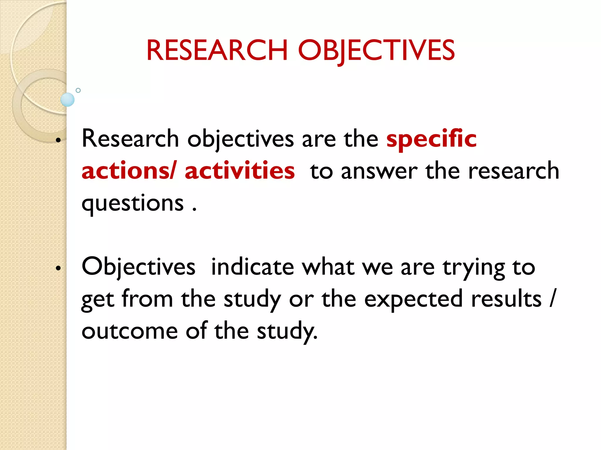 Research questions and research objectives | PDF