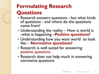 Research questions and research objectives | PDF